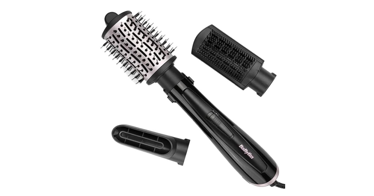 BaByliss Style Smooth 1000W 3-in-1 Hot Air Brush - Ionic Technology - 3 ...